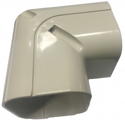 2PK WHITE PLASTIC PVC 90 DEGREE CORNER ELBOW FOR TRUNKING DUCT 80MM ...