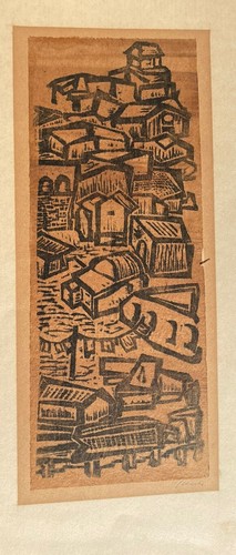 Jacob Heller - Mid Century Woodblock - Village Street Mexico - c 1950s ...