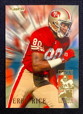 1994 Fleer Jerry Rice (HOF) (LEAGUE LEADER) #5 of 10 - NEAR MINT Cond ...
