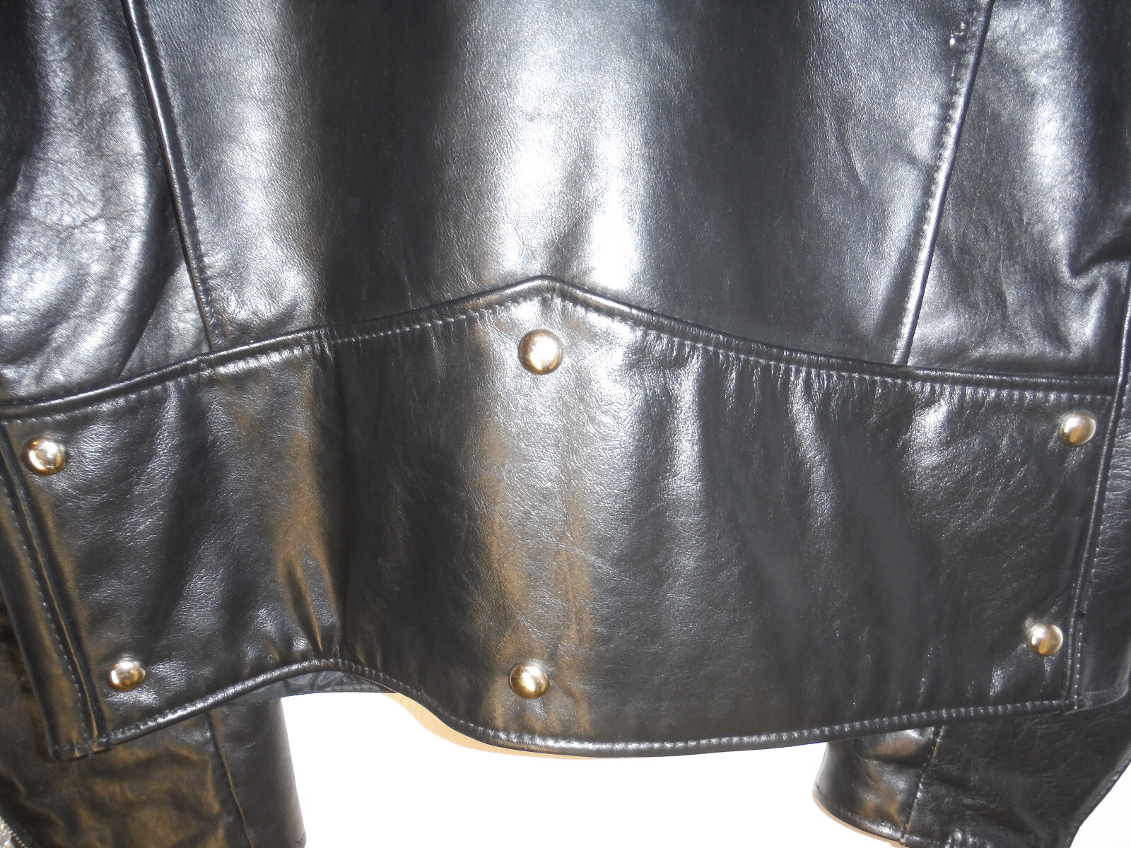 Montgomery Ward Black Leather Motorcycle Jacket Sz 40 - Gem