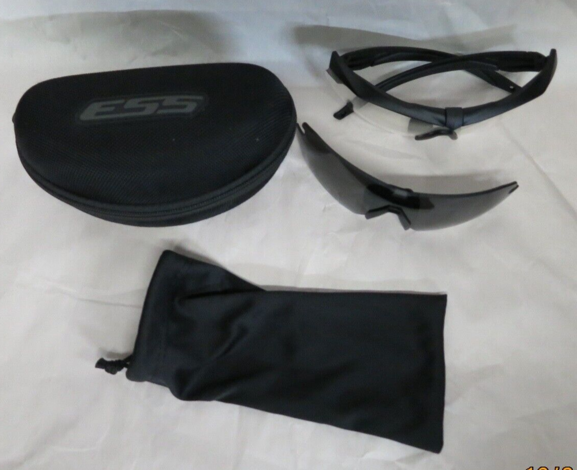 ESS CrossBlade Black W/Clear, Smoke Gray Eyeshields & Hard Case | eBay
