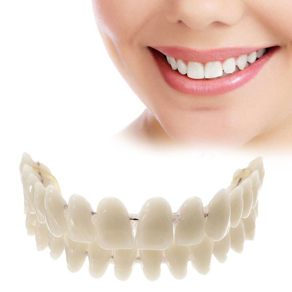 Smile Snap On False Teeth Upper + Lower Dental Veneers Dentures Tooth ...