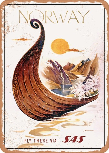 METAL SIGN - 1957 Norway Fly There Via SAS Vintage Ad | eBay