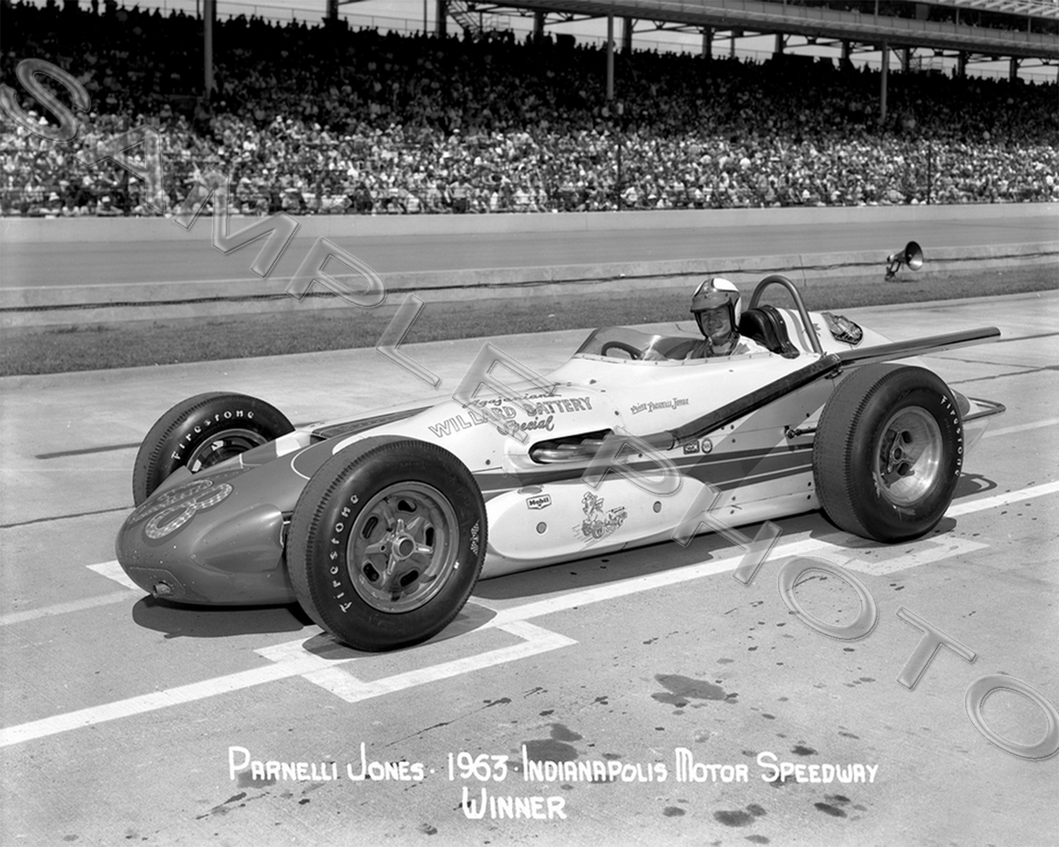 PARNELLI JONES 1963 INDY 500 WINNER AUTO RACING BW 8X10 PHOTO | eBay