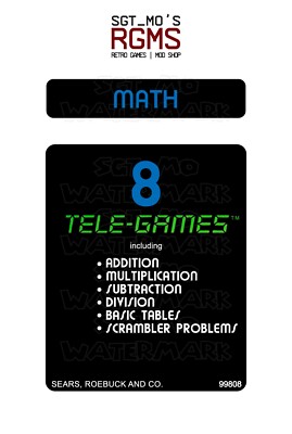 Atari 2600/Sears Tele-Games Replacement Label - Math | eBay