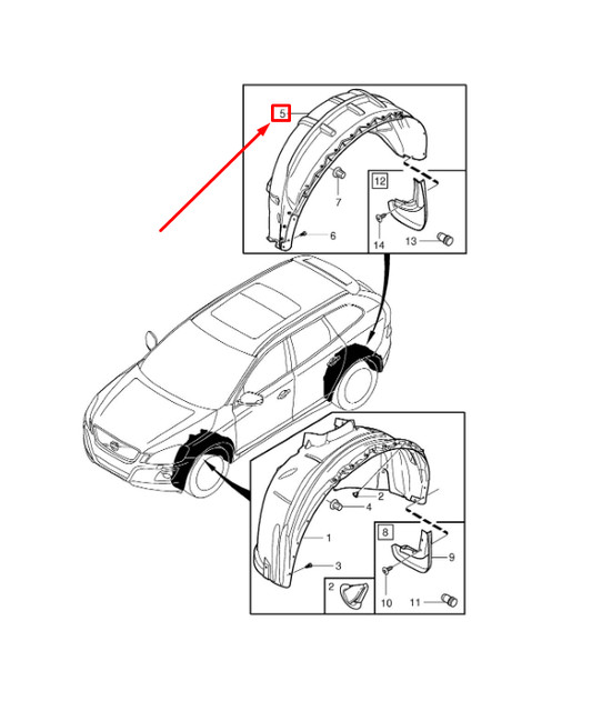 Genuine Volvo Xc60 Wheelhouse Liner 31283478 for sale online | eBay