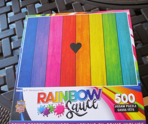 Master Pieces 500 Piece Rainbow Sauce Puzzle " Welcoming All" New 21" x ...