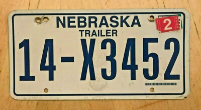 2009 NEBRASKA TRAILER TRL LICENSE PLATE " 14 X 3452 " NE 09 | eBay