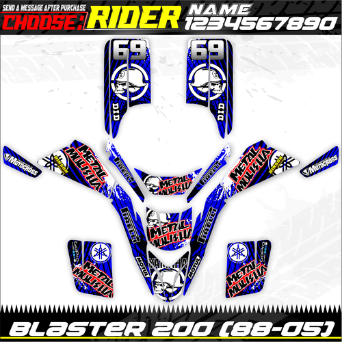 blaster 200 yfs 200 Kit stickers graphics decals Quad Yamaha 88 - 05 ...