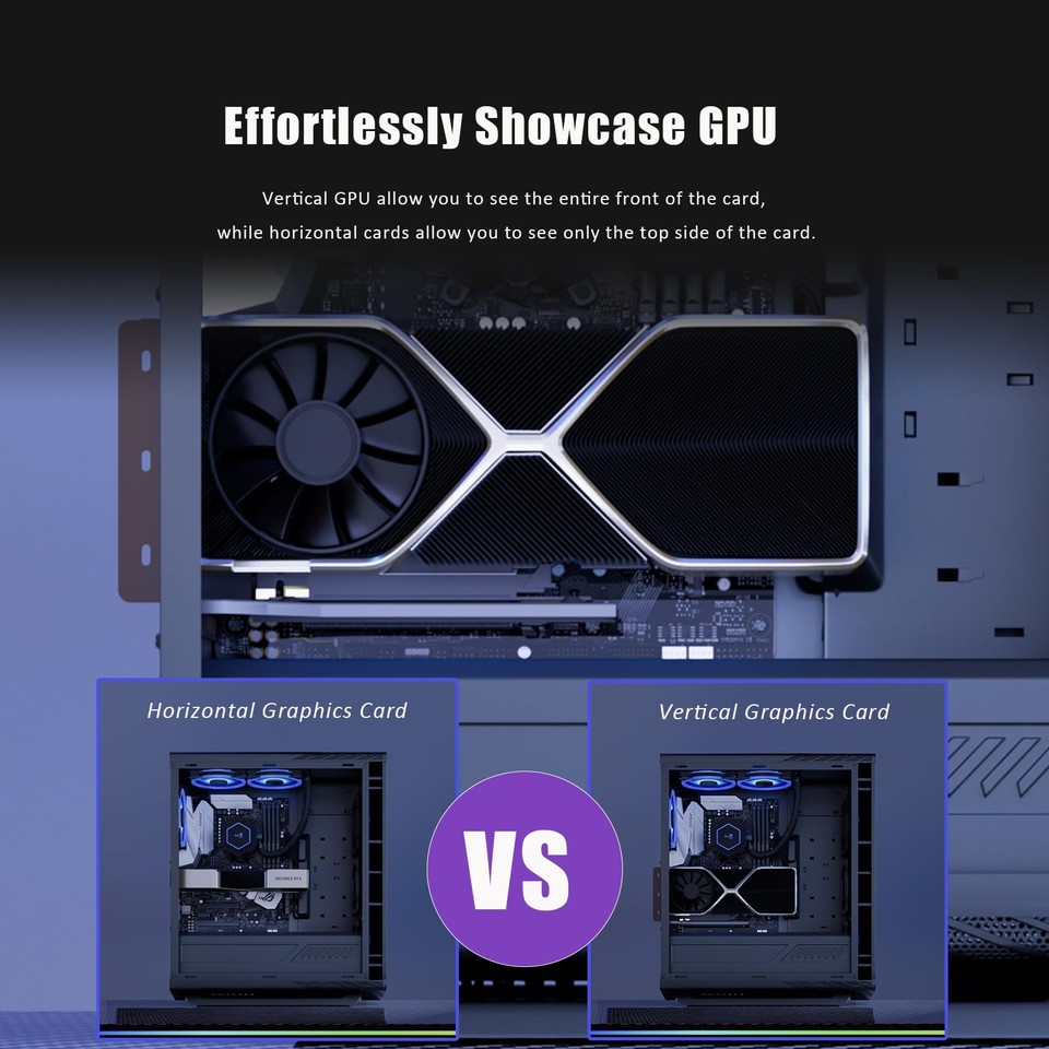 GPU Vertical Mounting Bracket Kits PCIE 5.0 X16 Riser Cable Mounting ...