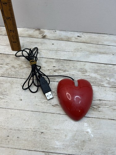 Red Love Heart Shaped Vintage Optical Mouse Novelty Free Postage | eBay