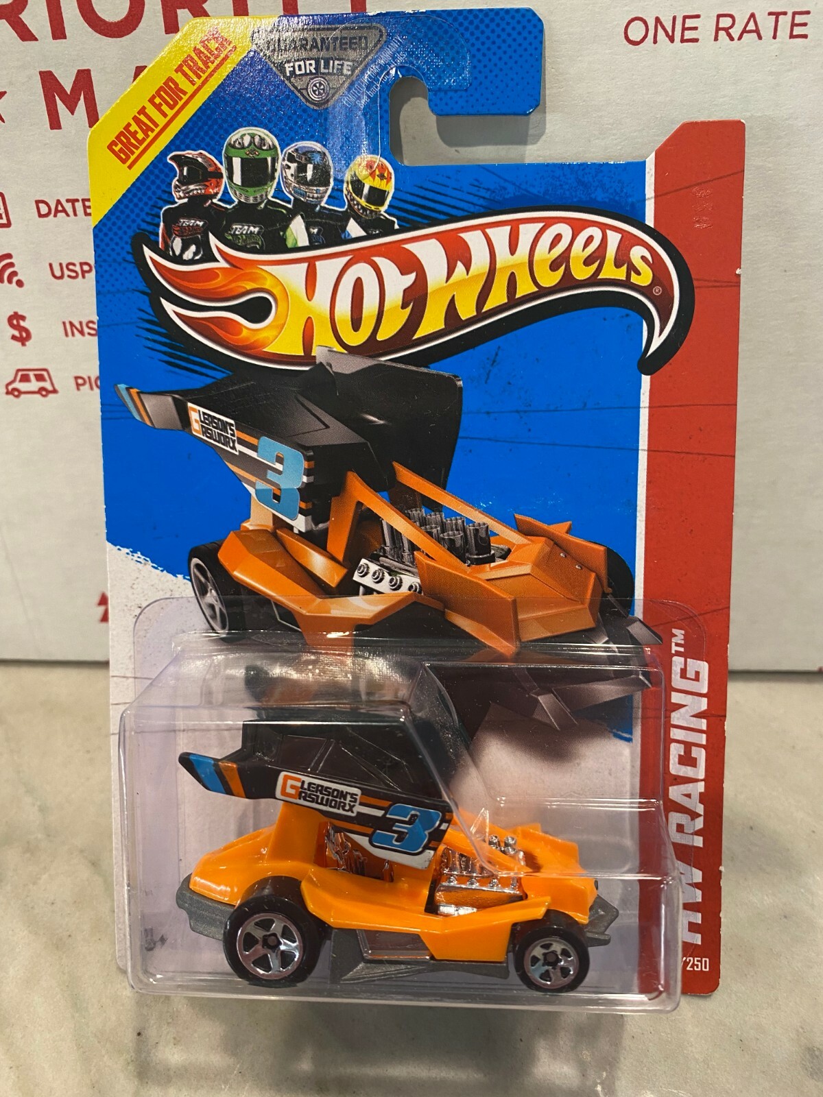 2013 Hot Wheels #127 HW Racing-Track Aces DIRTY OUTLAW Orange w/5 Spoke ...