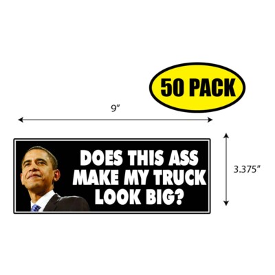 50 PACK 3.37"x9" OBAMA Sticker Decal Humor Funny Gift POLITICAL ...