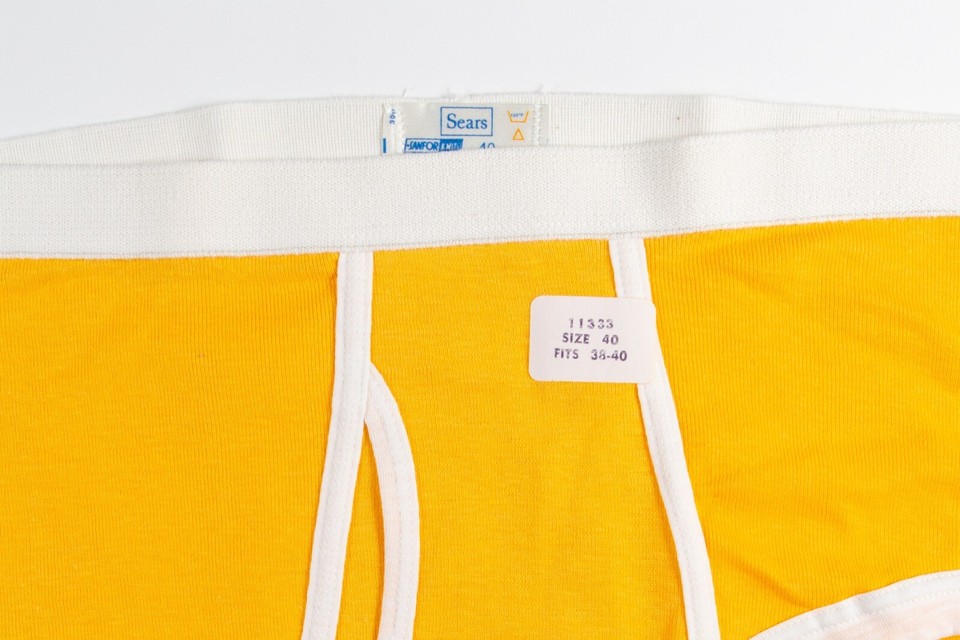 Vintage Sears Underwear - Men's XL Size 38-40" Yellow Briefs | eBay