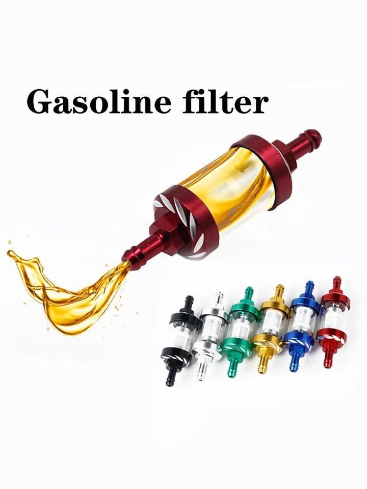 5/16" 8m Inline Reusable Motorcycle Glass Fuel Filter Gas Petrol Screen ...