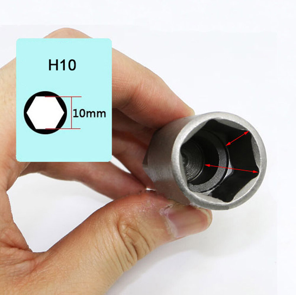 Power Hex Socket Bit H6 - H19mm Nut Driver Drills 1/4" Hex Shank Length ...