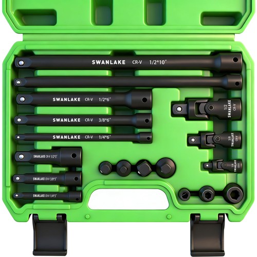 18piece Impact Socket Extension Set Tools, Swivel Universal Joint, Deep ...