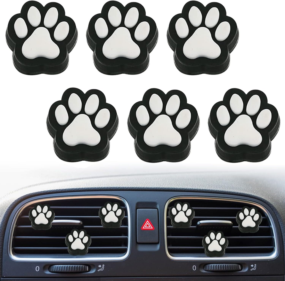 6 Pcs Dog Paw Air Vent Clips, Cute Dog Cat Print Car Air Fresheners ...