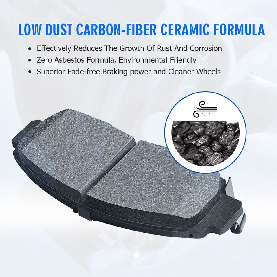 Front Ceramic Brake Pads for 2006-2012 2013 2014 2015 2016 2017 2018 ...