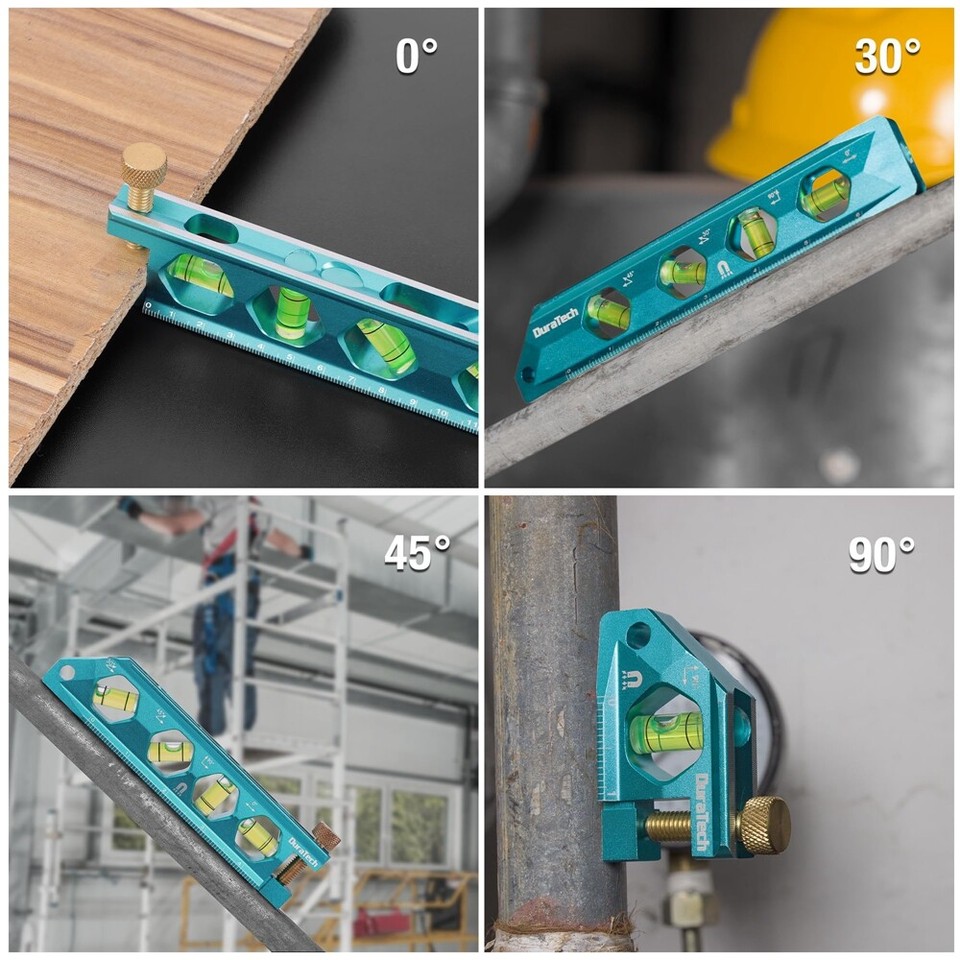 DURATECH 3PC Level Tool Set Magnetic Torpedo 2.5" 6.25" 8" Levels 0°-90 ...