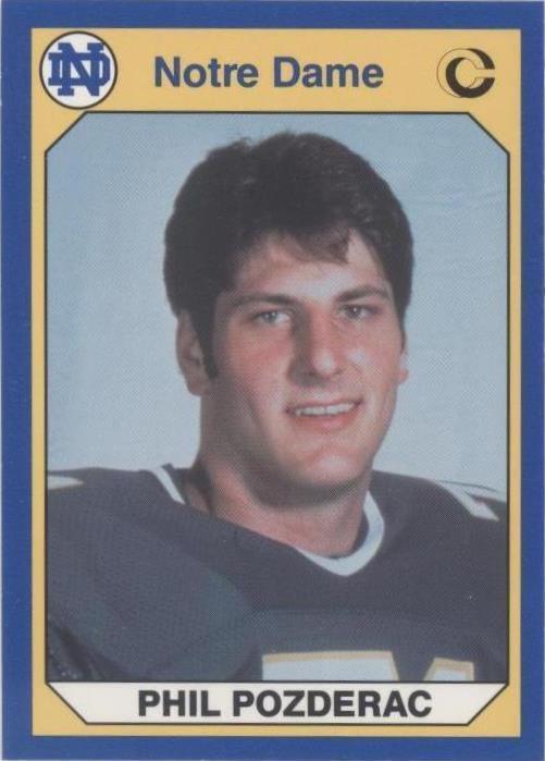1990 Collegiate Collection University of Notre Dame - Phil Pozderac #71 ...