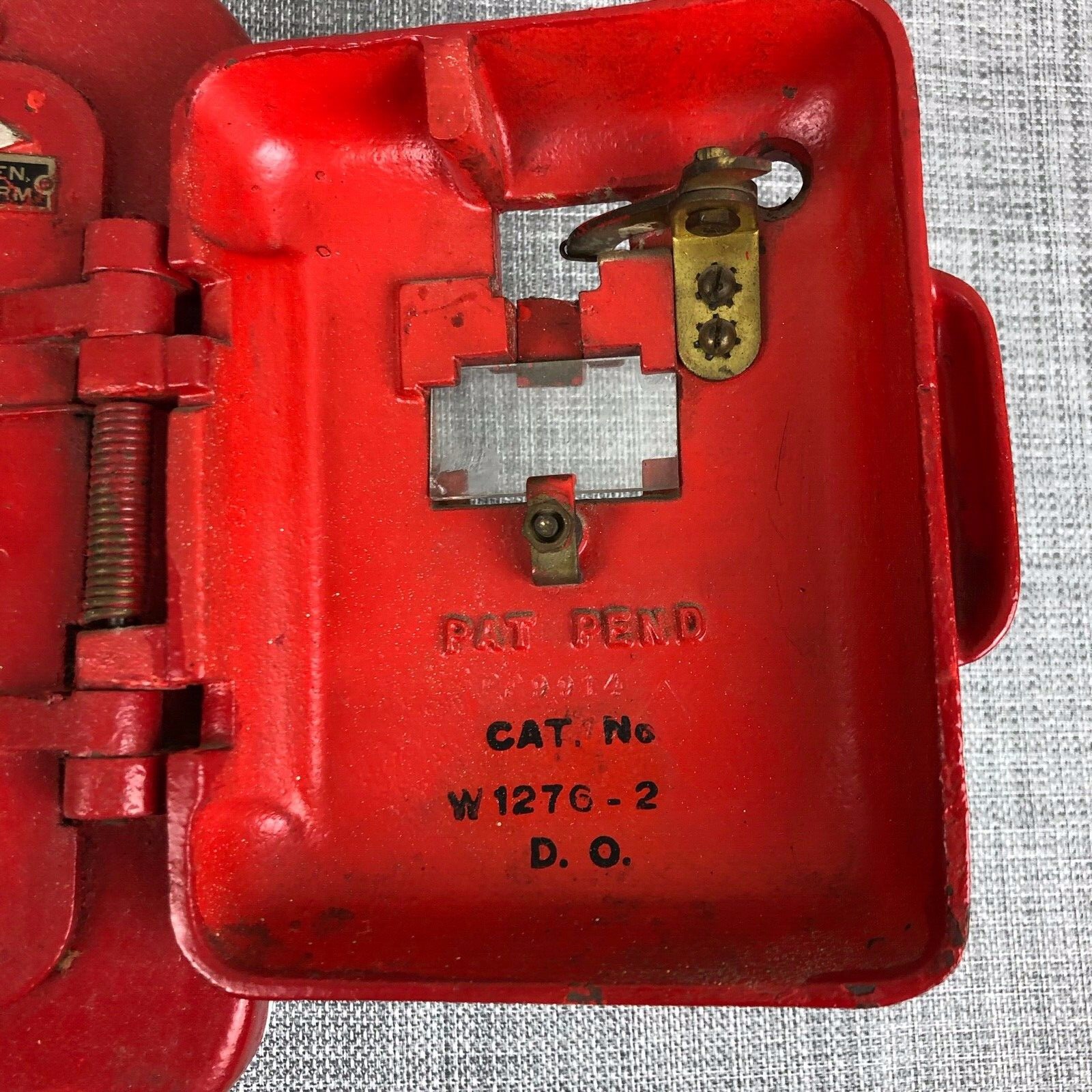 Vintage Edwards 1872 Red Cast Iron Fire | Grelly USA