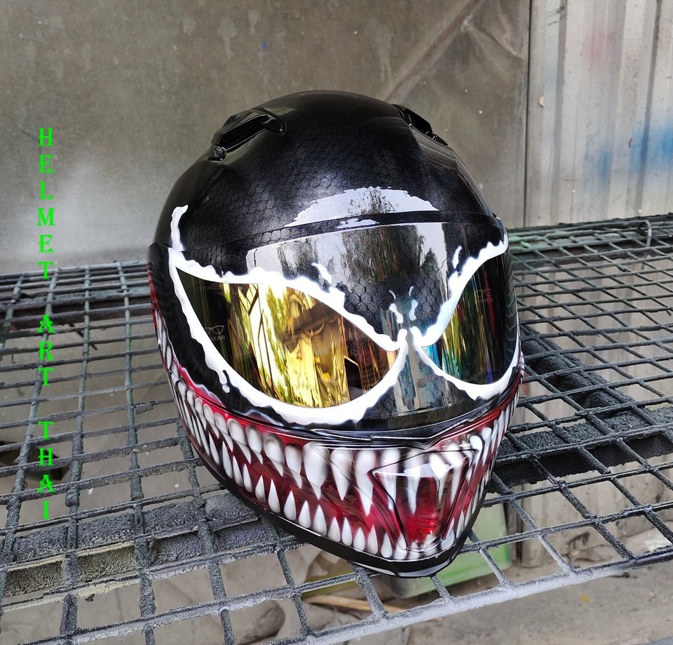 VENOM Custom Airbrushed Motorcycle Helmet | eBay