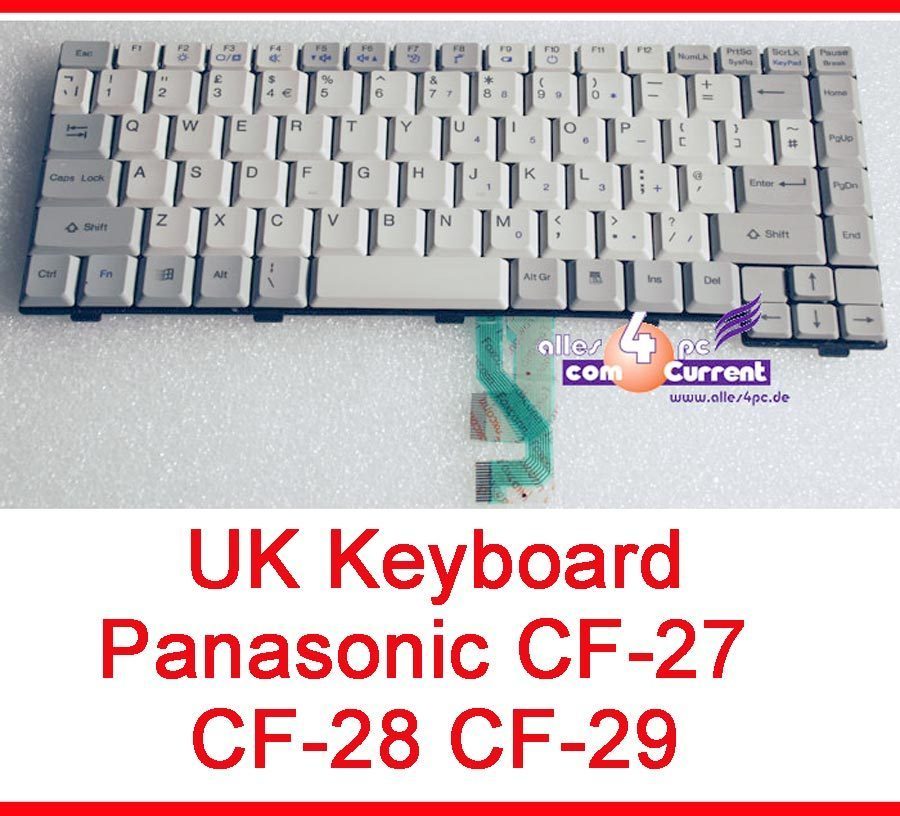 TASTATUR KEYBOARD ENGLISH UK LAYOUT PANASONIC TOUGHBOOK CF-27 CF-28 CF ...