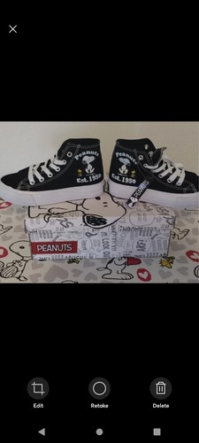 Snoopy Peanuts Kids Sneakers Hi Tops Converse Style | eBay