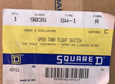 Square D 9036 GW-1, Open Tank Float Switch, 2 Pole, Open On Liquid Rose ...