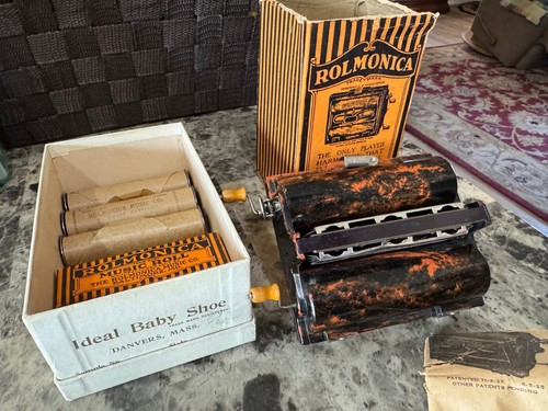 1925 ROLMONICA Harmonica Bakelite Musical Instrument Box w/ Paperwork ...