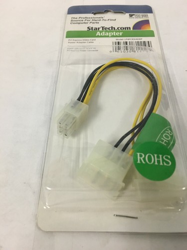Startech.com 6" Lp4 to 6 Pin PCI Express Video Card Power Cable Adapter ...