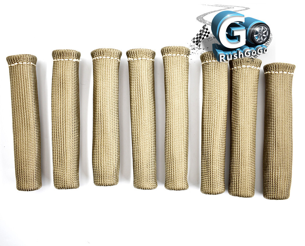 BROWN 1800° SPARK PLUG WIRE BOOTS HEAT SHIELD PROTECTOR SLEEVE SBC BBC ...