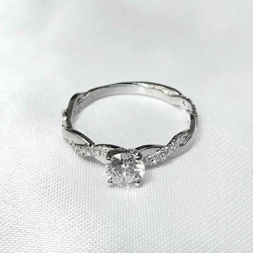 1.6ct Round Lab-Created Band Engage Ring 14k White Gold Plated | eBay