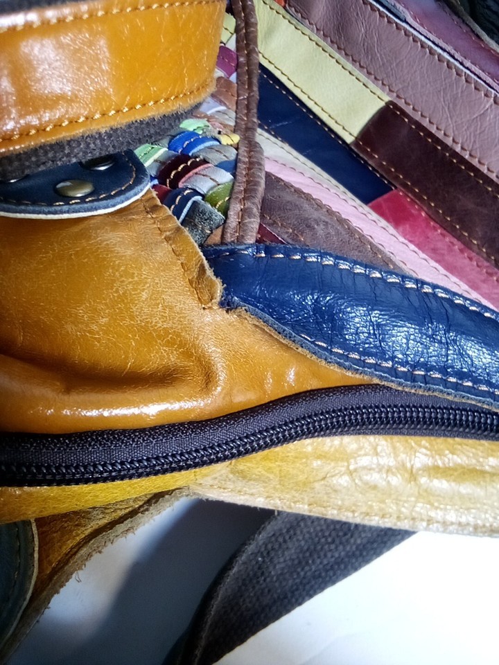 Ameri Leather Patchwork Leather Multi Color Women’s Shoulder Bag & Longer Strap | eBay