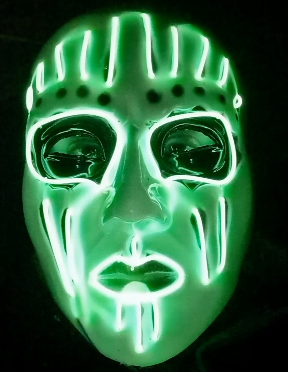 Light Up LED Mask Costume Rave, Halloween, Clubbing Cosplay Party Purge ...