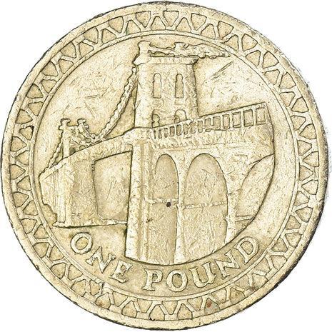 United Kingdom Coin 1 Pound | Elizabeth II 4th portrait | Menai Bridge ...