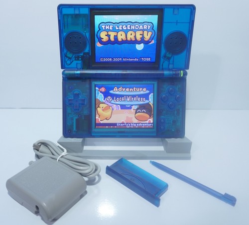 Nintendo DS Lite Transparent Clear Deep Ocean Blue Handheld System with ...