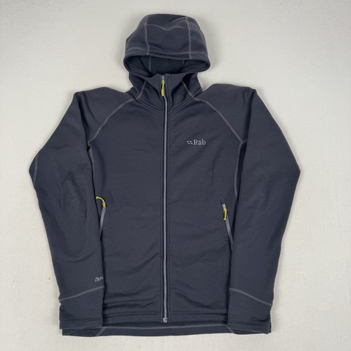 RAB POWER STRETCH PRO JACKET MENS HOODIE FLEECE UK L BELUGA GREY | eBay