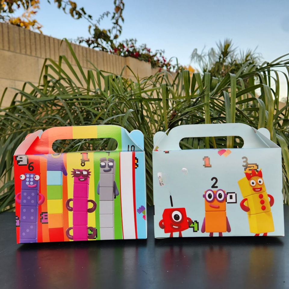 NUMBER BLOCKS Decoration Balloon party banner table cover plate cups ...