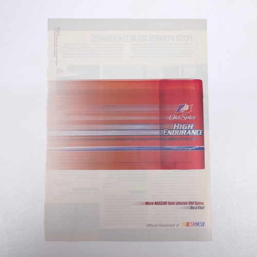 Old Spice High Endurance Pacific Surge Vintage Print Ad NASCAR Racing ...