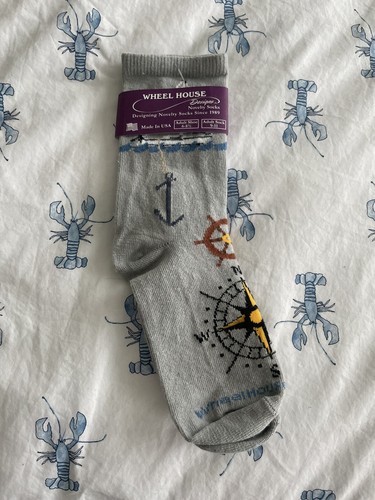 Brand New W/Tags Wheel House Designs Novelty Socks Nautical Print | eBay