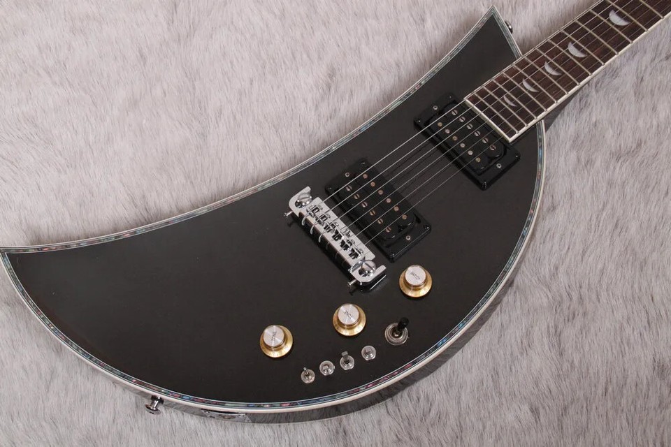 Rare Kawai MoonSault Black Electric Guitar Abalone Binding,Moon Inlay ...