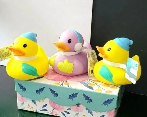 Infantino Snow Bunny Rubber Ducks Set of 3 nwt bath ducks collectbles ...
