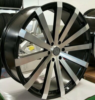 26" Inch BLACK Machine Face Elure 037 Velocity VW12 Rims Wheels 24 28 ...