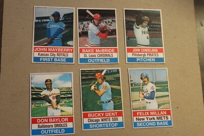 SIX VINTAGE 1976 HOSTESS HAND CUT BASEBALL CARDS | eBay