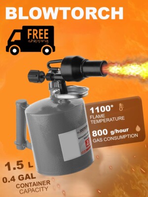 GAS BLOW PIPE BLOW TORCH BLOWLAMP BLOWPIPE 1.5 LITER LAMP FUEL PETROL ...