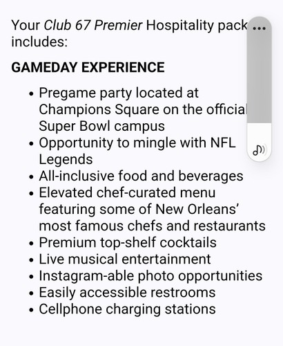 2 SB and Club 67 Premier, $5000 EACH~New Orleans LIX SEC 638 Row 17 ...