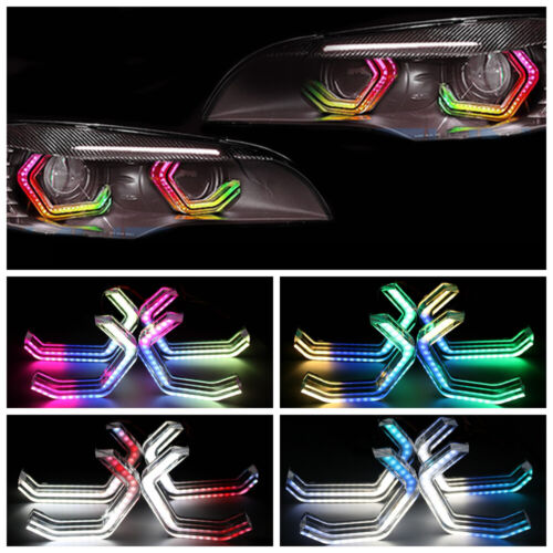 RGB DRL LED Dynamic Angel Eyes M4 DTM For BMW E46 E90 E60 F10 F30 F31 ...