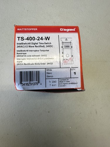 Wattstopper Legrand TS-400-24-W InteliSwitch Digital Time Switch 24V White for sale online | eBay